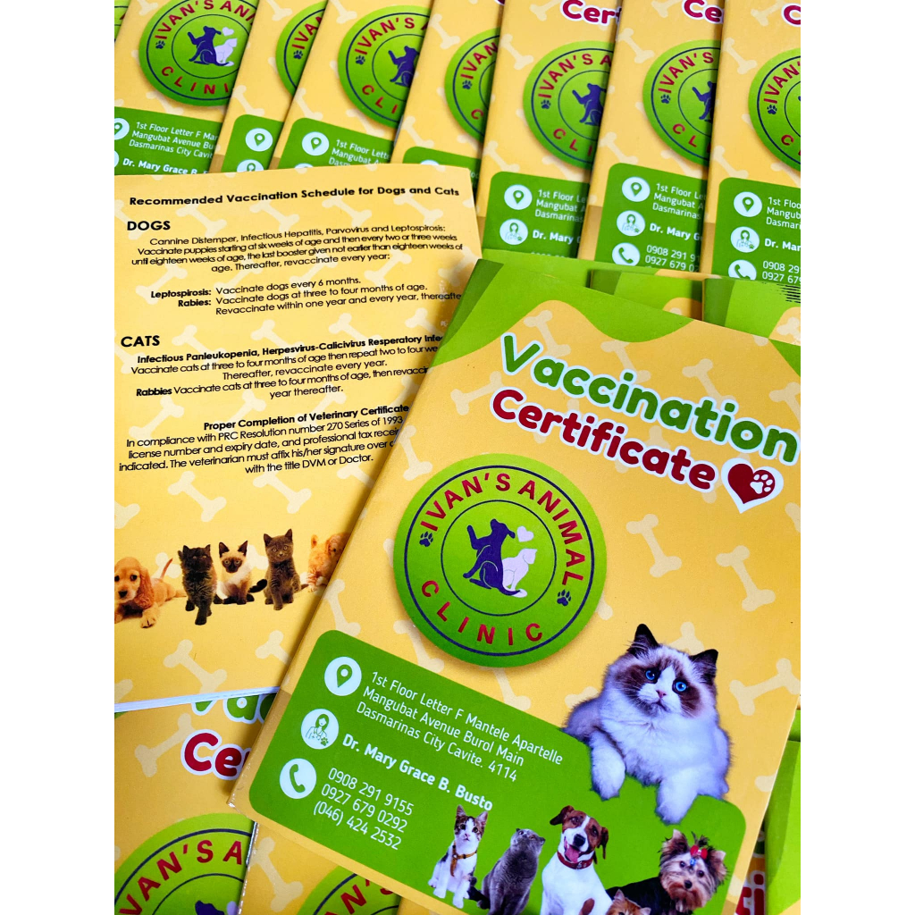 Customized Pet Vaccination Certificate Card for Dogs and Cats | Shopee ...