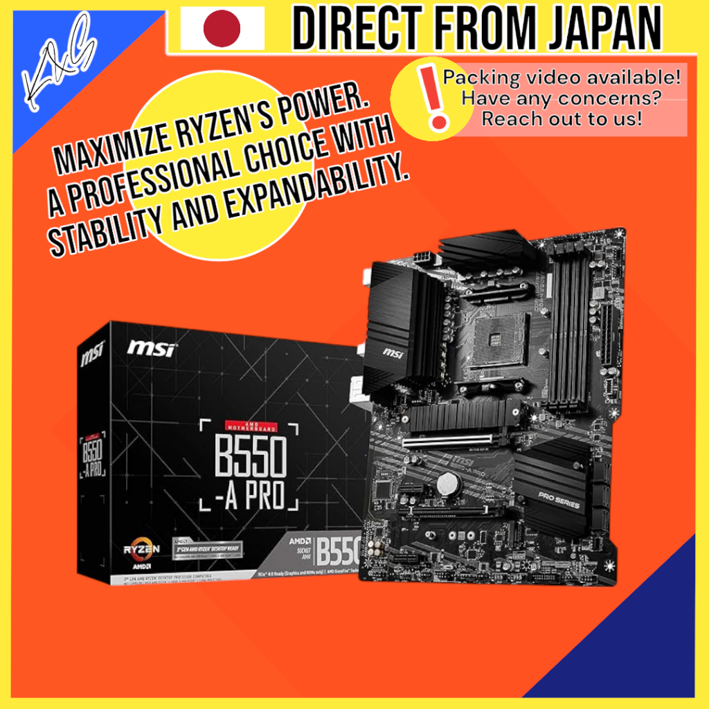 MSI B550-A PRO Motherboard, ATX, AMD B550 Chipset, Ryzen CPU, DDR4, PCI ...