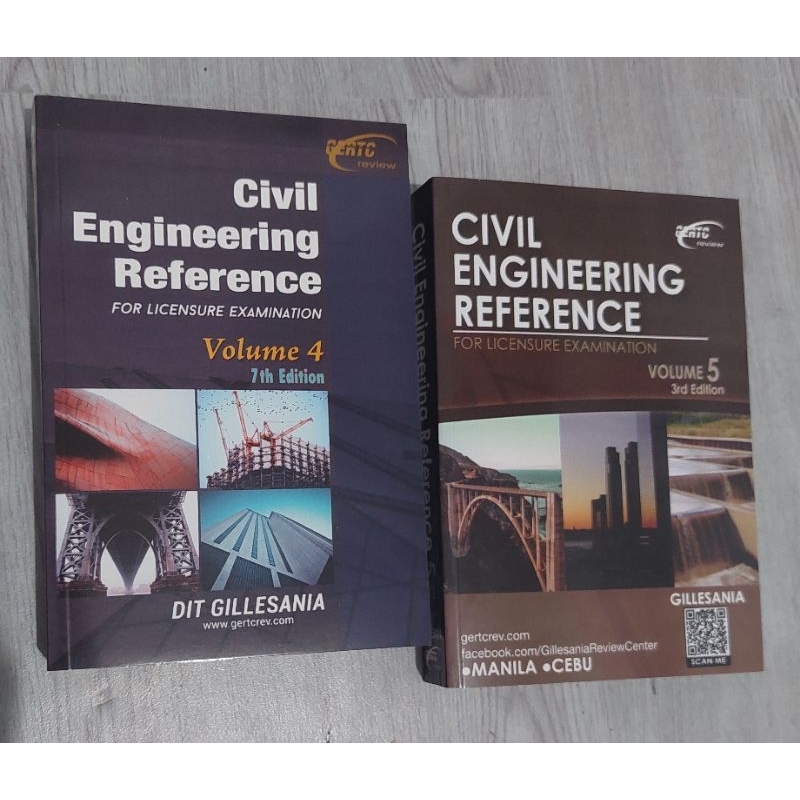 CIVIL ENGINEERING REFERENCE VOLUME 4 7TH & VOLUME 5 3rD EDITION BY GILLESANIA!! | Shopee Philippines