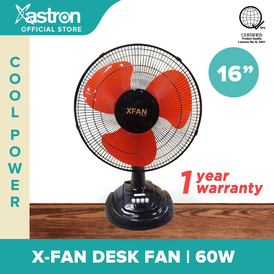Astron XFAN 16" Electric Desk Fan - Red | Strong Airflow | Powerful ...