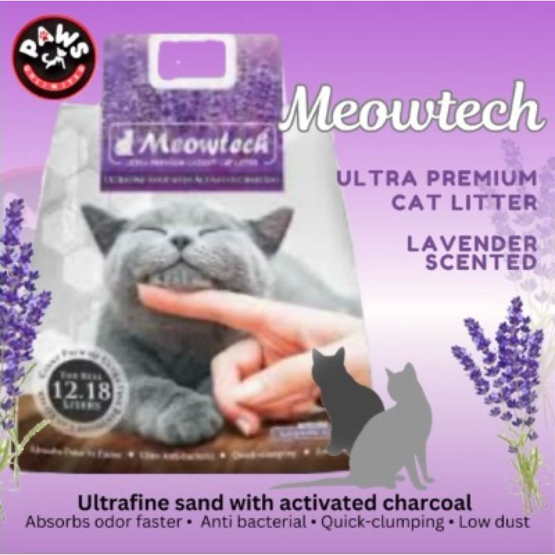 Meowtech Ultra Premium Cat Litter Lavender Scent 12.18L | Shopee ...