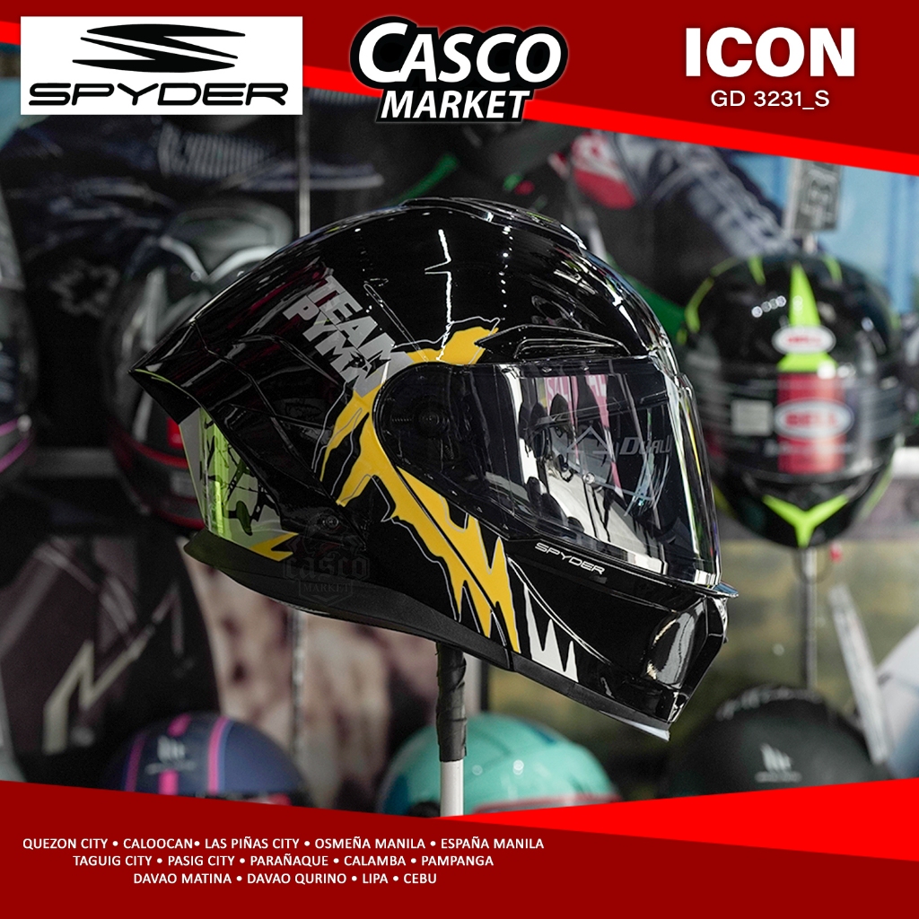 SPYDER ICON GD TEAM PAYAMAN S3 DUAL VISOR MODULAR HELMET | Shopee ...