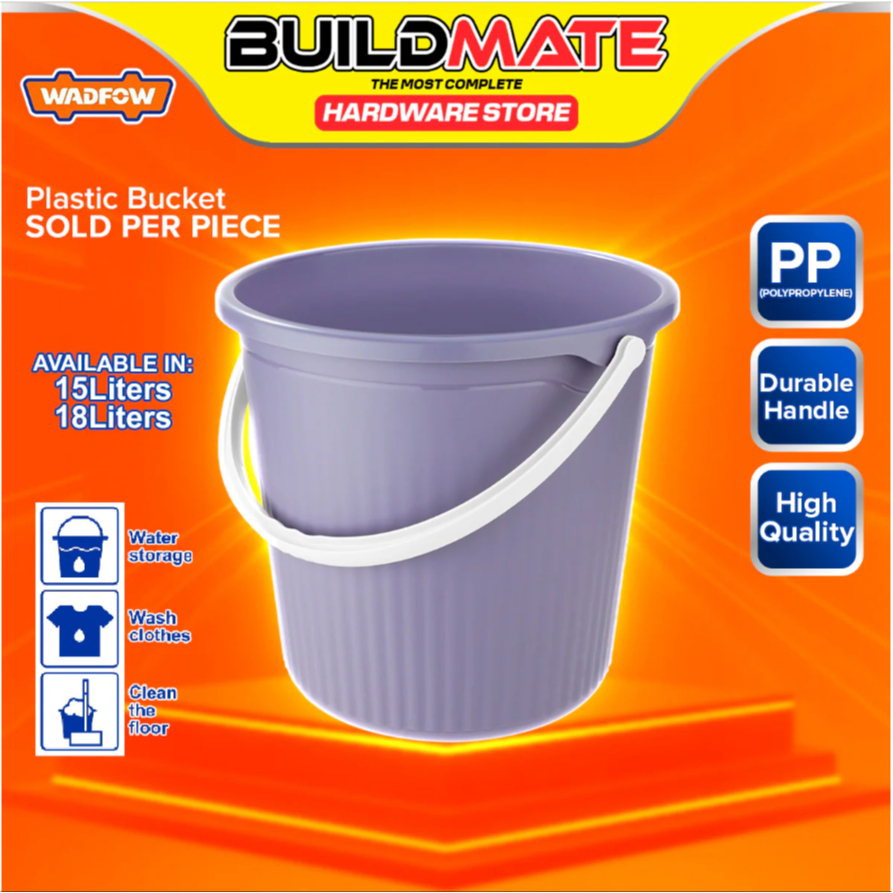 BUILDMATE Wadfow Plastic Bucket 15L / 18L Water Cleaning Bucket ...