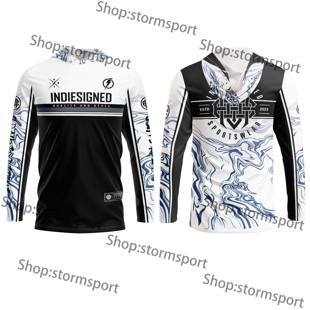 Long Sleeve Motor Jersey with Hood for men Motorcycle T-shirt Hoodie Full Sublimation | Shopee ...