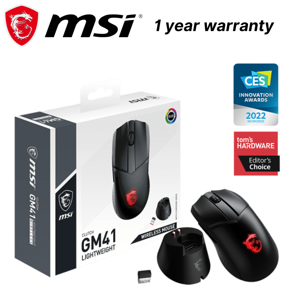 MSI Wireless Gaming Mouse Clutch GM41 RGB Lightweight Heavy Hitter 6 ...
