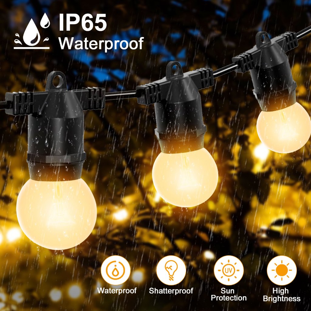G45 15M LED Bulb String Lights Outdoor AC220V Globe Fairy String Light ...
