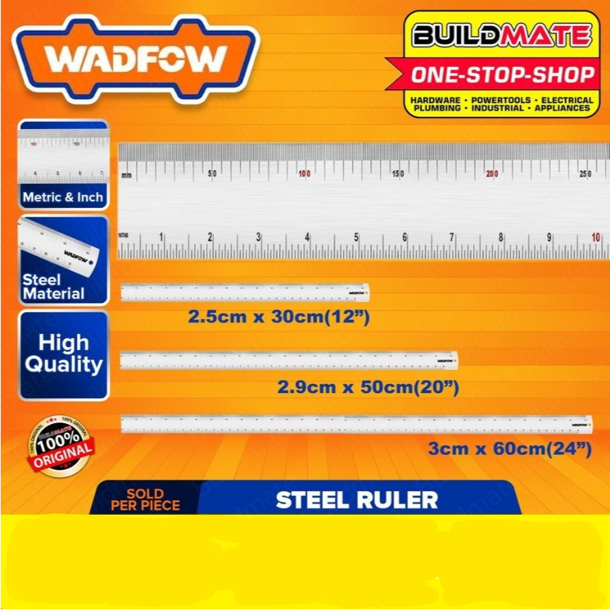 WADFOW 12" | 20" | 24" Inch Ruler Metric & Inch Stainless Steel ...