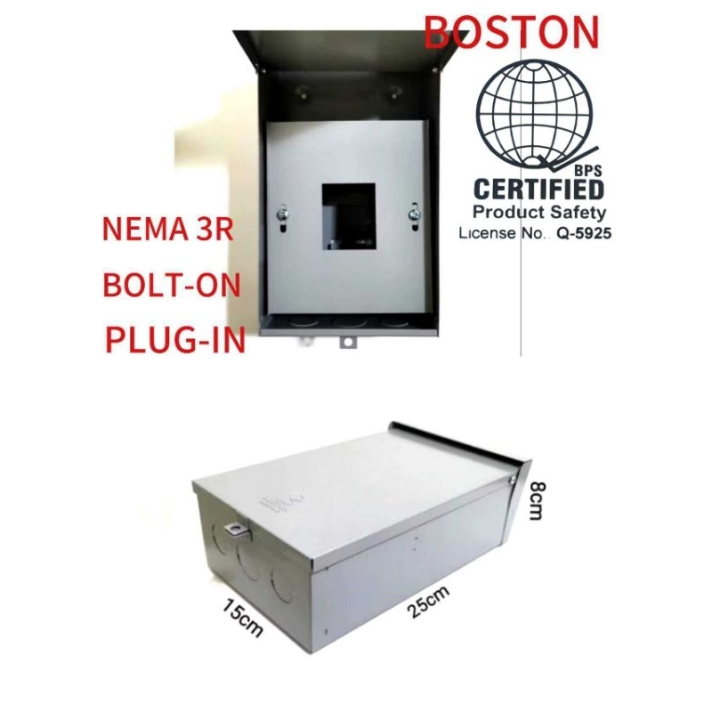 BOSTON ELECTRIC CIRCUIT BREAKER ENCLOSURE NEMA 3R WEATHERPROOF PANEL ...