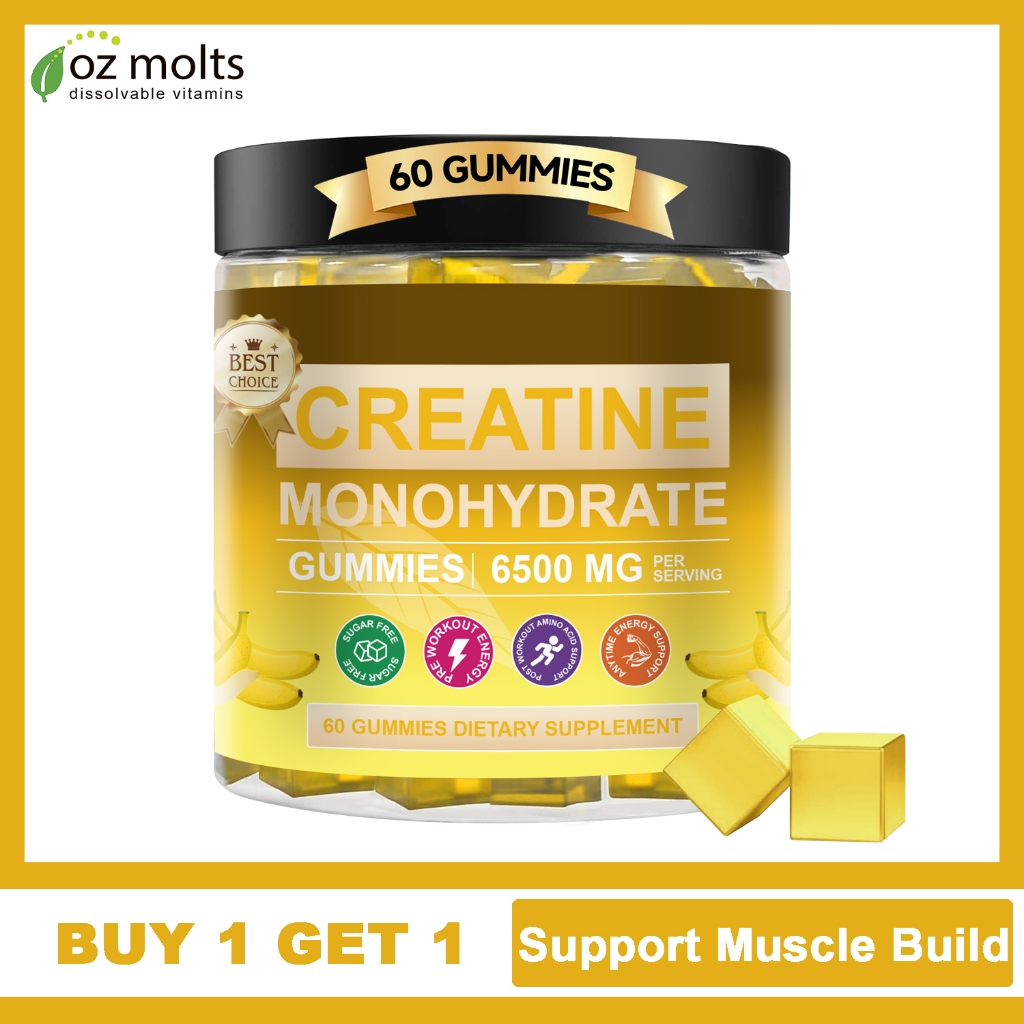 Ozmolts Monohydrate Creatine Gummies Muscle Growth Gummy Creatine ...
