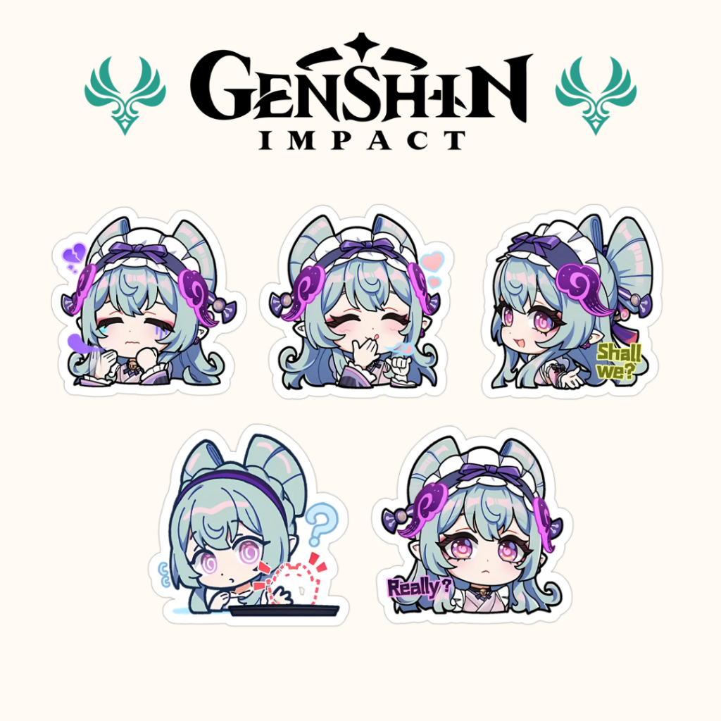Genshin Impact Yumemizuki Mizuki Emoji Sticker Set (5pcs) | Shopee ...