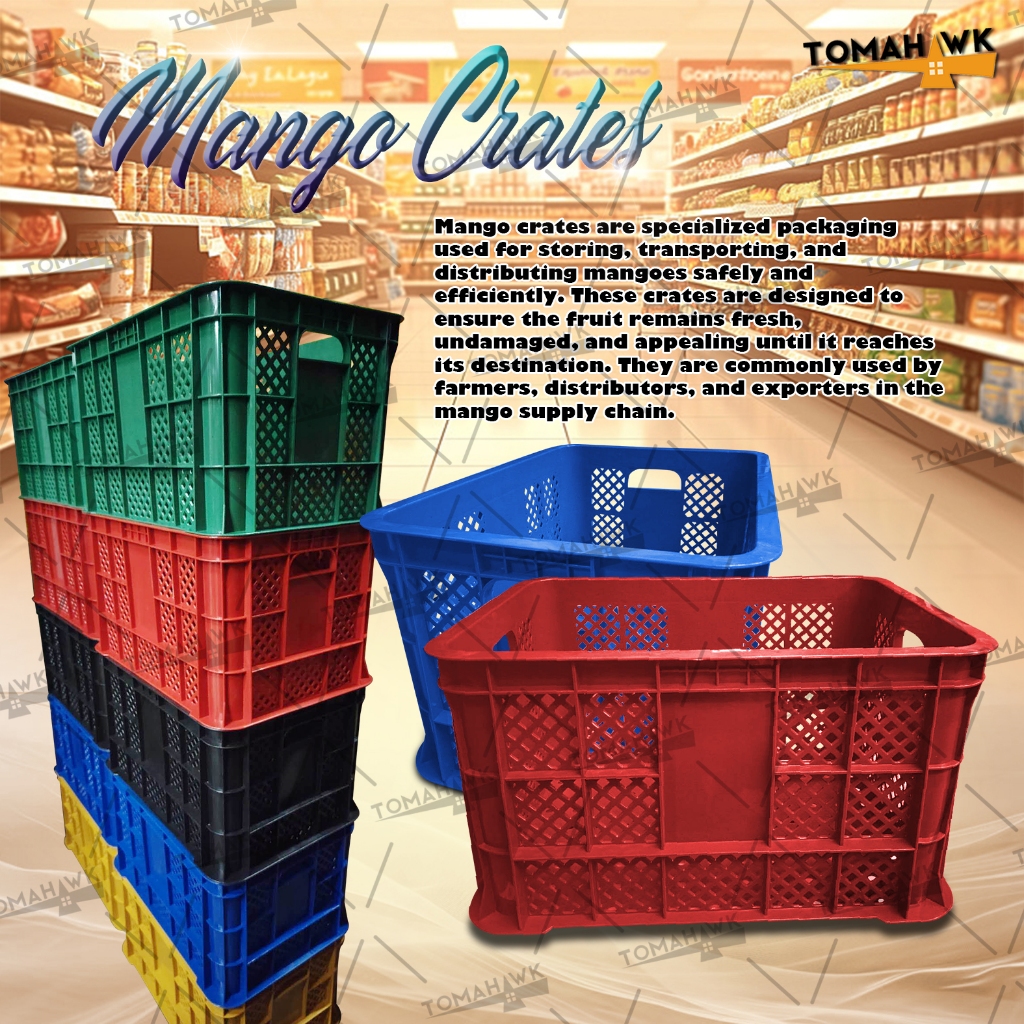 TOMAHAWK MANGO CRATES PLASTIC FOR TRANSPORT STORAGE 52x36x31CM | Shopee ...