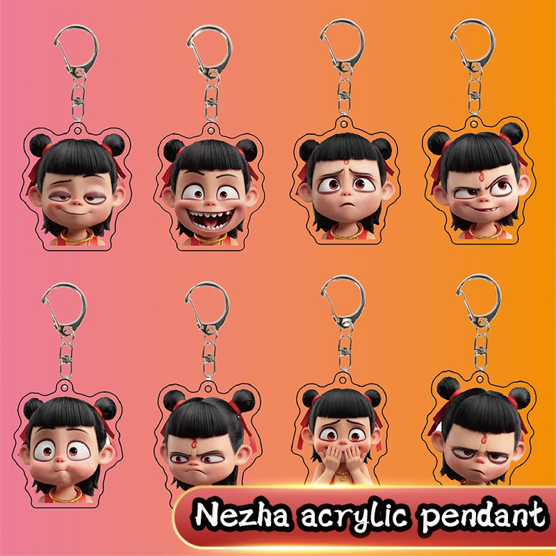 Nezha 2 Detachable Keychain Set-Acrylic Accessory with Interchangeable ...