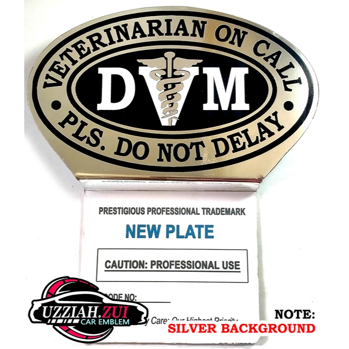 VETERINARIAN ON CALL CAR EMBLEM SILVER BACKGROUND | Shopee Philippines