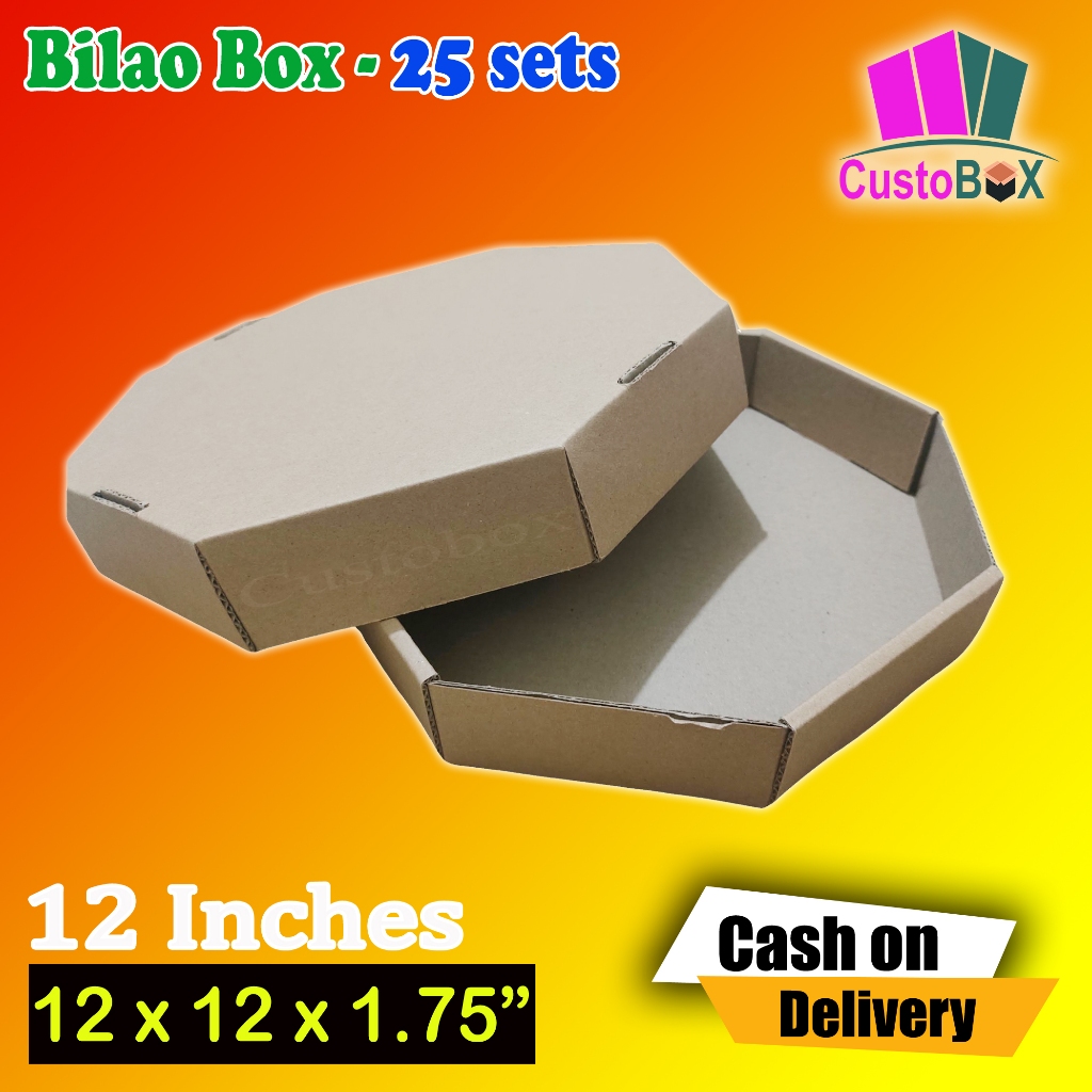 Bilao Box / Plain 12 inches Octagon / Corrugated Box / 25 sets per ...