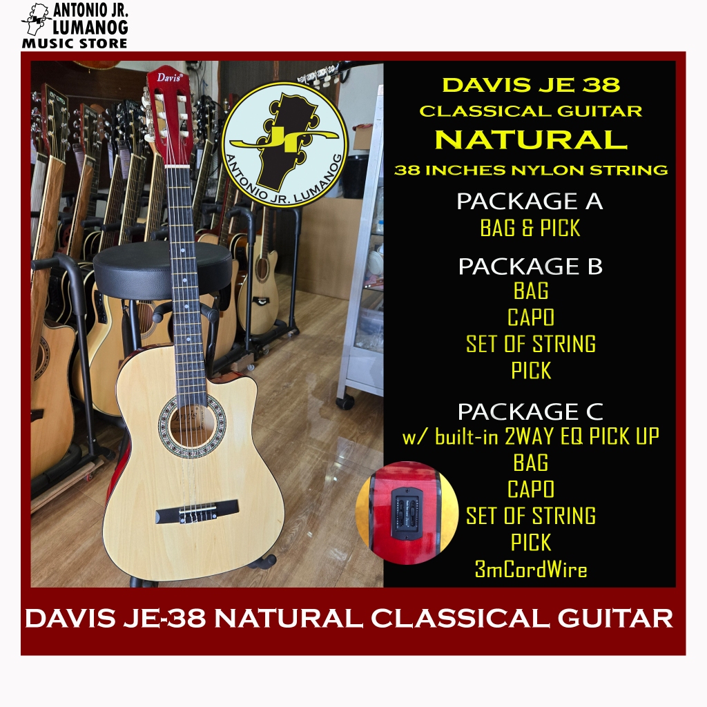 DAVIS JE-38 CLASSICAL NYLON STRING GUITAR | Shopee Philippines