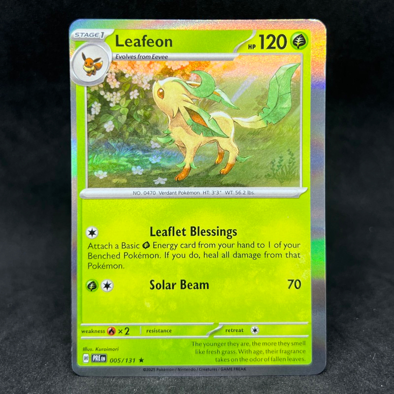 Pokemon TCG Leafeon Off Centered Holo Rare 005/131 2025 Scarlet ...