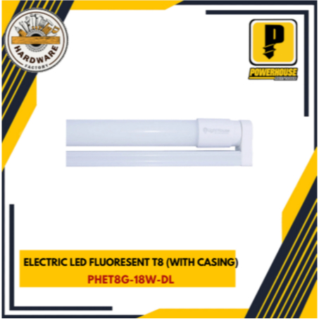 POWERHOUSE ELECTRIC LED FLUORESCENT T8 (GLASS TUBE) W/ CASING PHET8G ...