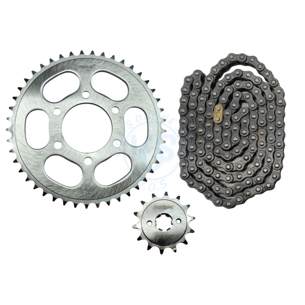 CHAIN AND SPROCKET SET FOR KAWASAKI CT125/CT100 6HOLES 42T 45T (with ...