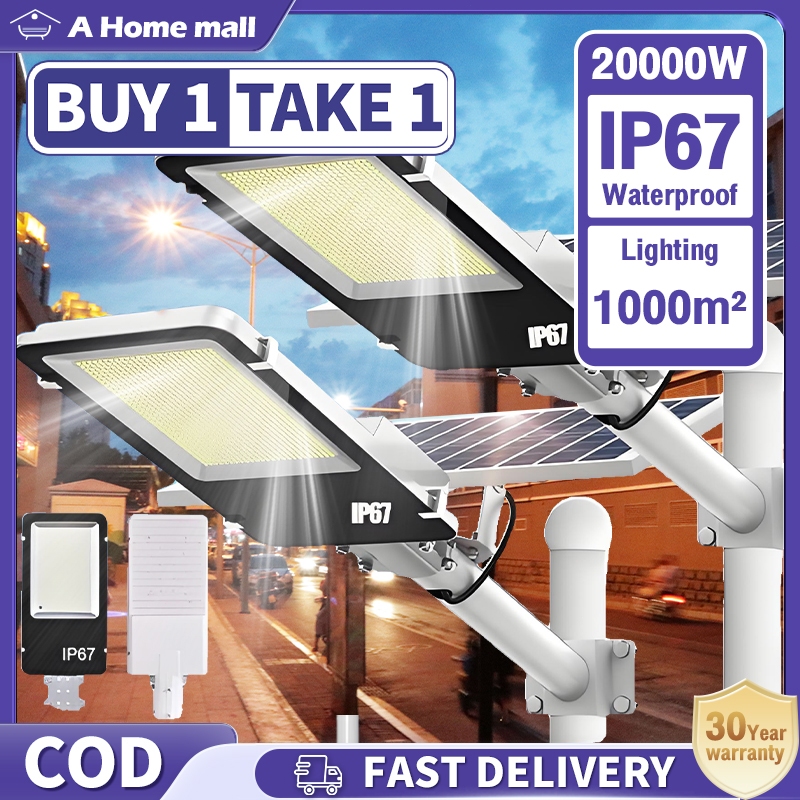 Solar Street Light BUY 1 TAKE 1 solar light Outdoor Waterproof Sensor wall Lamp LED Flood Light ...