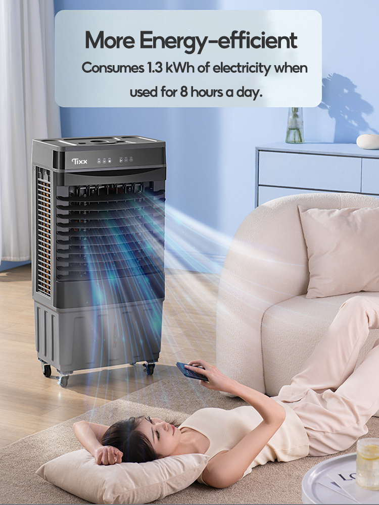 Tixx Air Cooler Fan Portable Aircon 40/50/70L Super Cold Wind Remote ...
