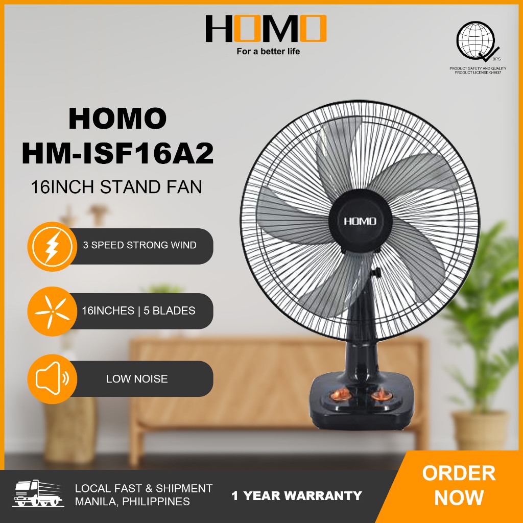 HOMO TABLE FAN (16 inches ) | HM-ITF16A2 Model | 40W Output Power | 3 ...