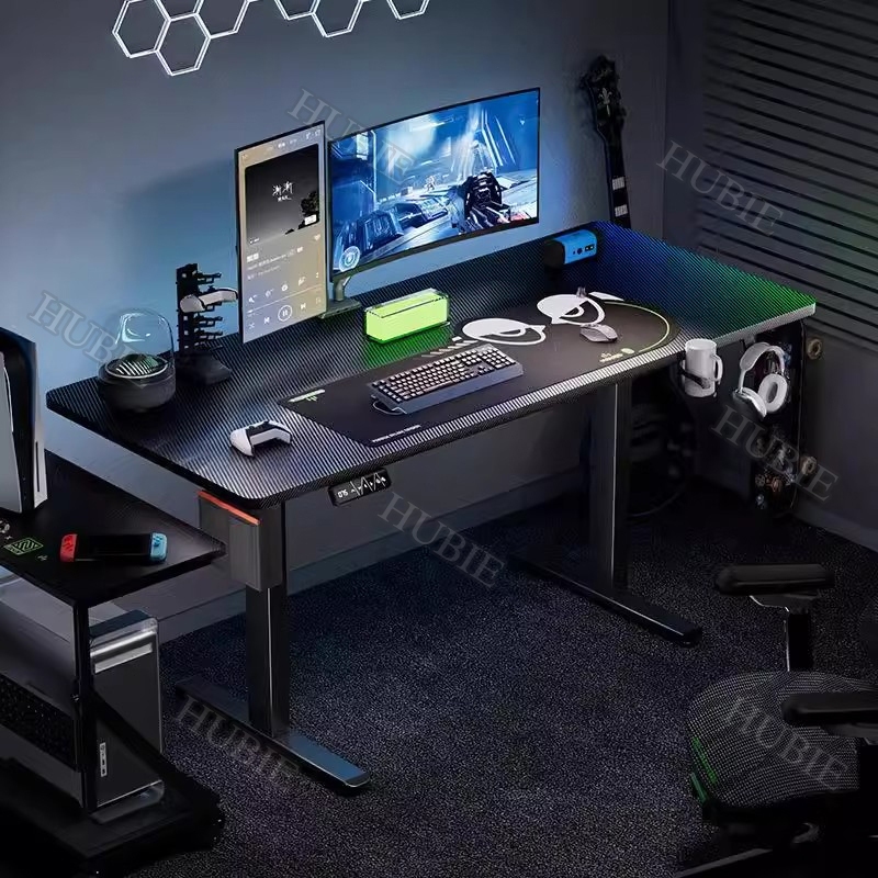 Elevating Computer Desk Carbon Fiber Electric Desk Computer Table ...