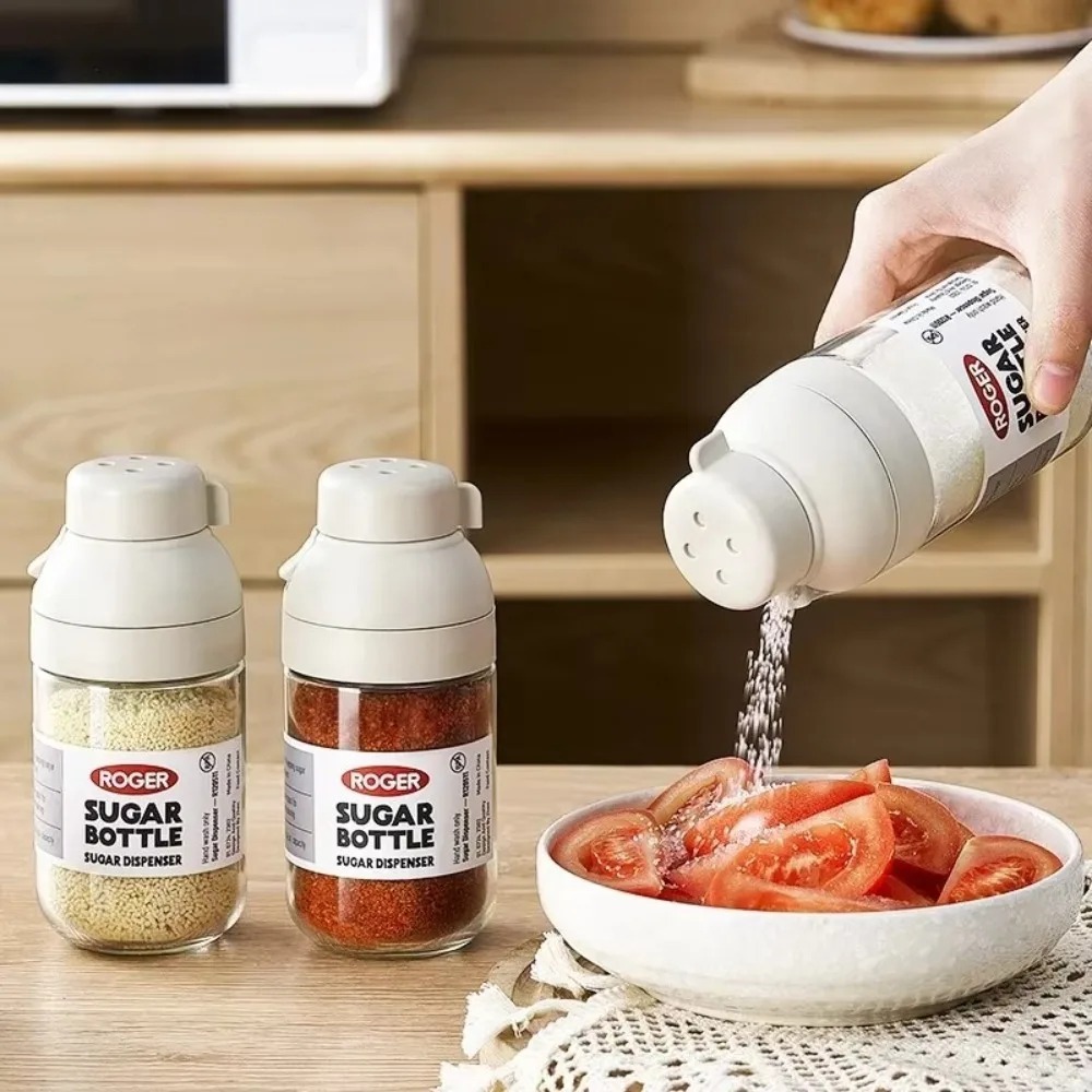 Kitchen Spice Dispenser Multifunction Seasoning Glass Bottle Rotating ...