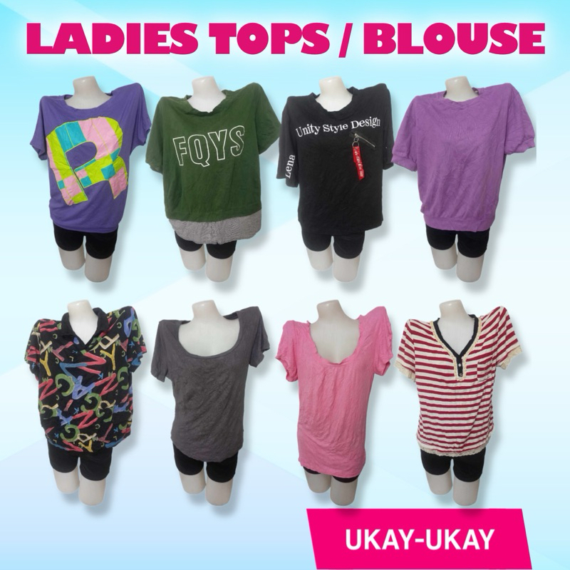 RN01A2 Ukay Ukay Preloved Ladies Mixed Tops, Blouse Asian sizes A0425 A1191 A1218 A2224 A2324 ...