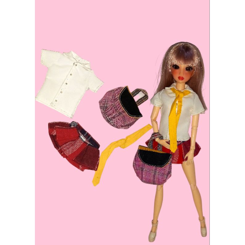 SCHOOL UNIFORM FOR BARBIE DOLL SHORTSLEEVE #9 | Shopee Philippines