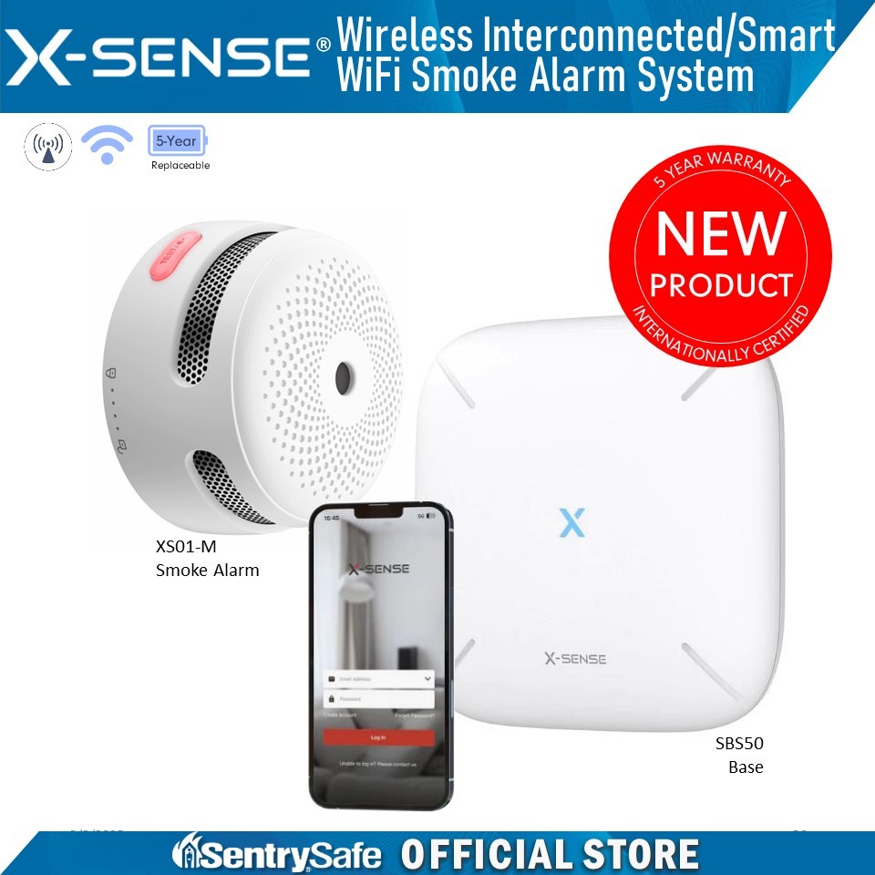 X-SENSE XS01-M & SBS50 SMART WI-FI INTERCONNECTED MINI SMOKE ALARM with ...