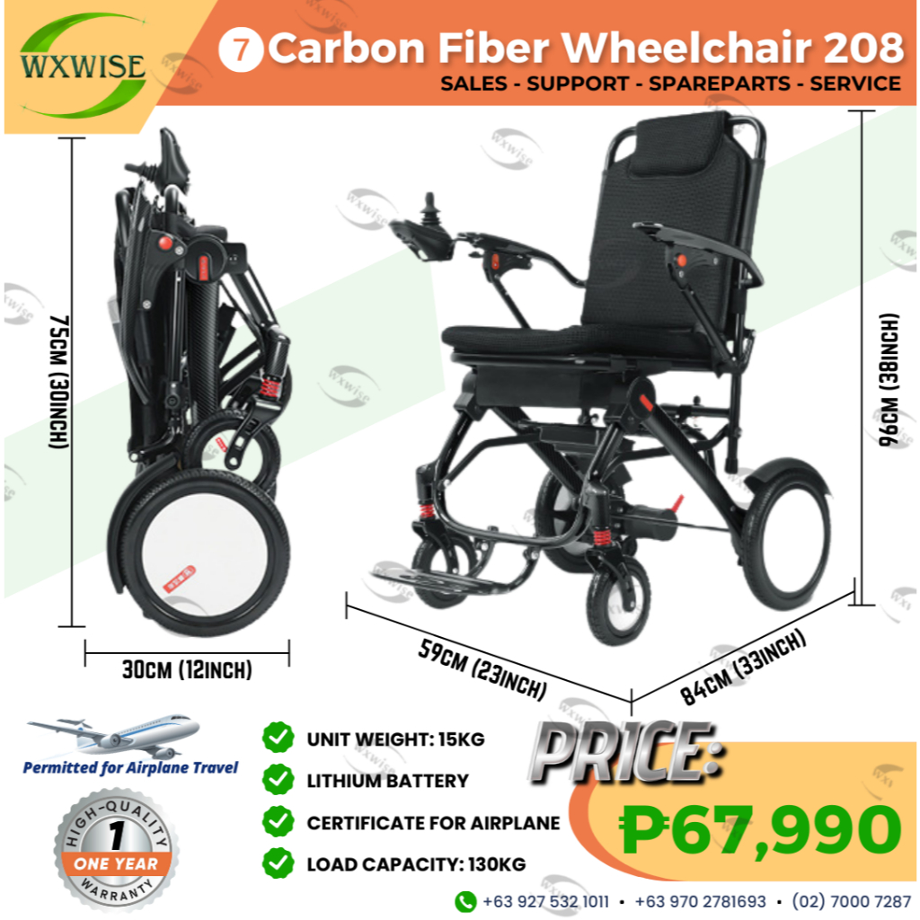 wxwise carbon fiber wheelchair super light weight wheelchair senior PWD ...