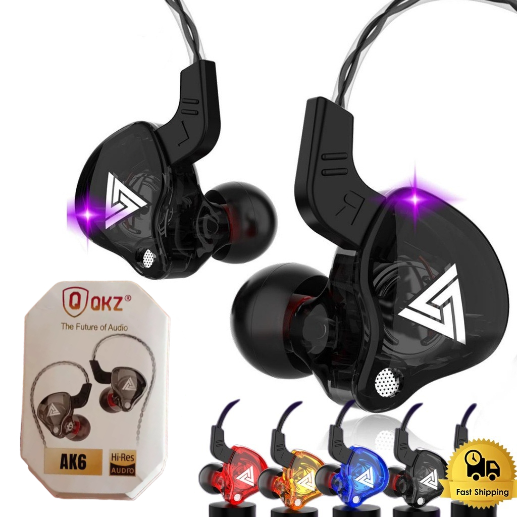 Qkz Ak6 Earphone with Mic Hi-Fi Earbuds In-Ear Dynamic Wired Gaming ...