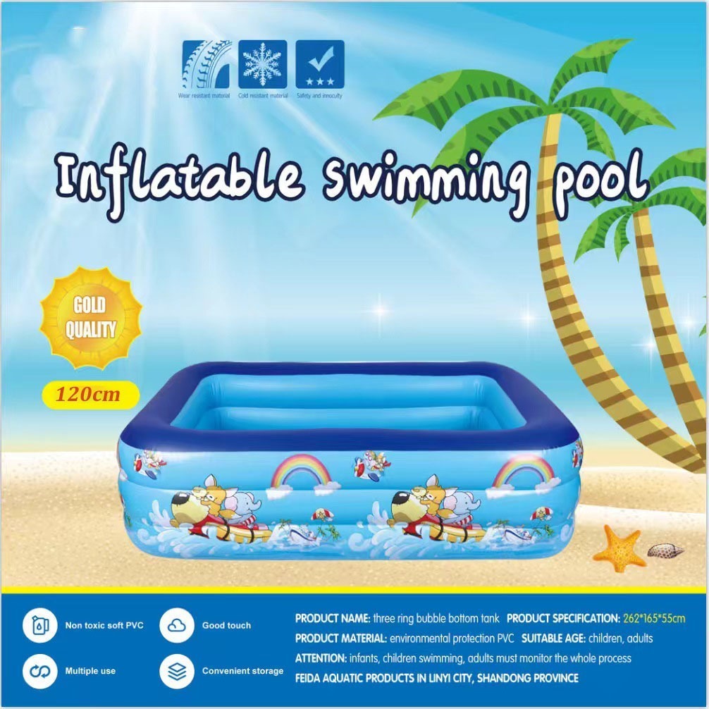 Inflatable Summer Swimming Pool For Kids Rectangular Random Pattern ...