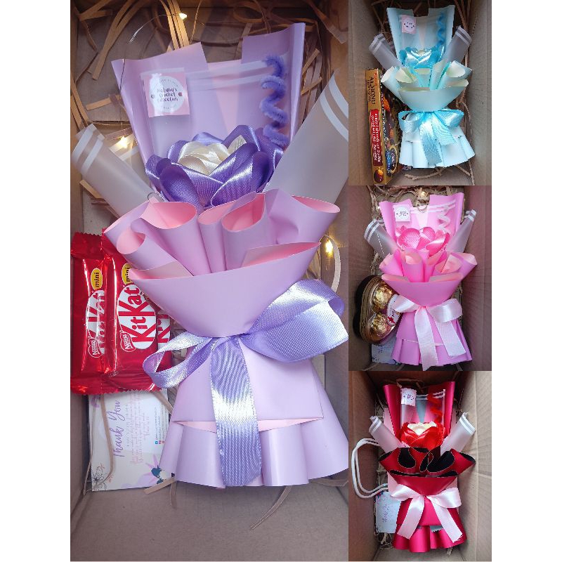 Satin Rose Bouquet WITH FUZZY WIRE (Handmadebyshiri) | Shopee Philippines