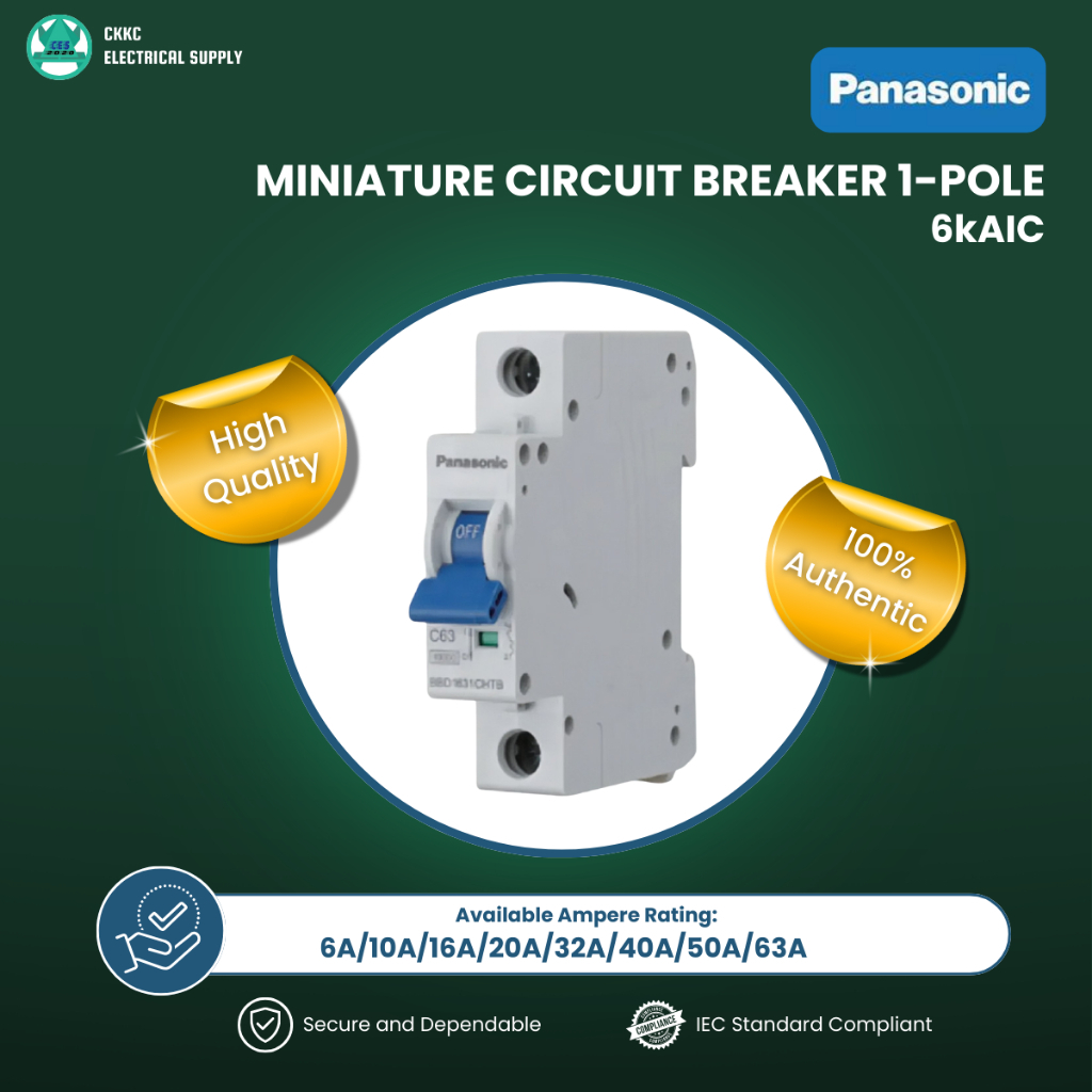 Panasonic Miniature Circuit Breaker 1 Pole 6KAIC | Shopee Philippines