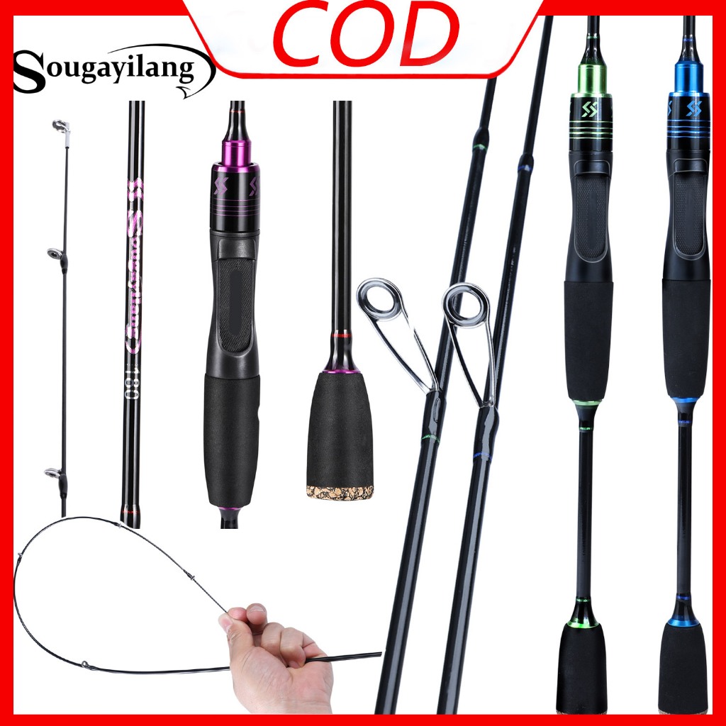 Sougayilang Spinning Fishing Rod 2 Sections Solid Rod Carbon Fiber ...