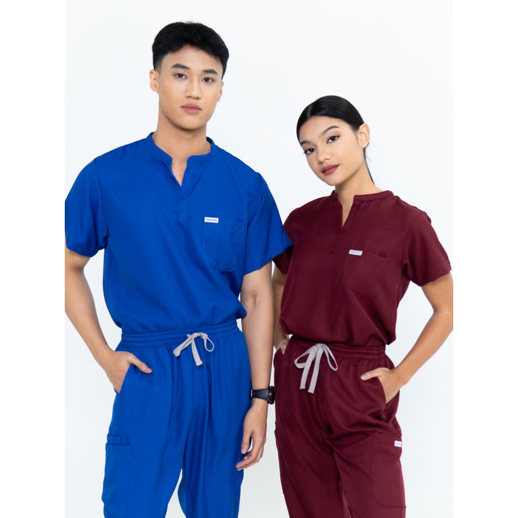 Mandarin Collar Premium Twill Scrubsuit Set | Snicosh | Shopee Philippines