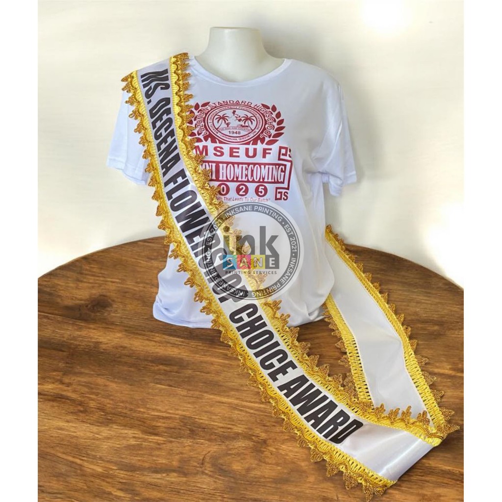 SUBLIMATION PAGEANT SASH WITH GOLD LINING | Shopee Philippines