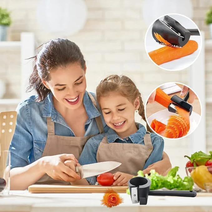 Steel Salad Curling Device Carrot Cucumber Carving Knife Spiral Curling ...