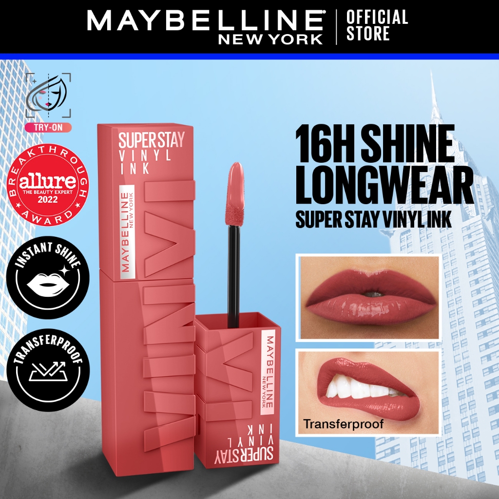 Maybelline Superstay Vinyl Ink Liquid Lipstick - 16HR Long Lasting ...