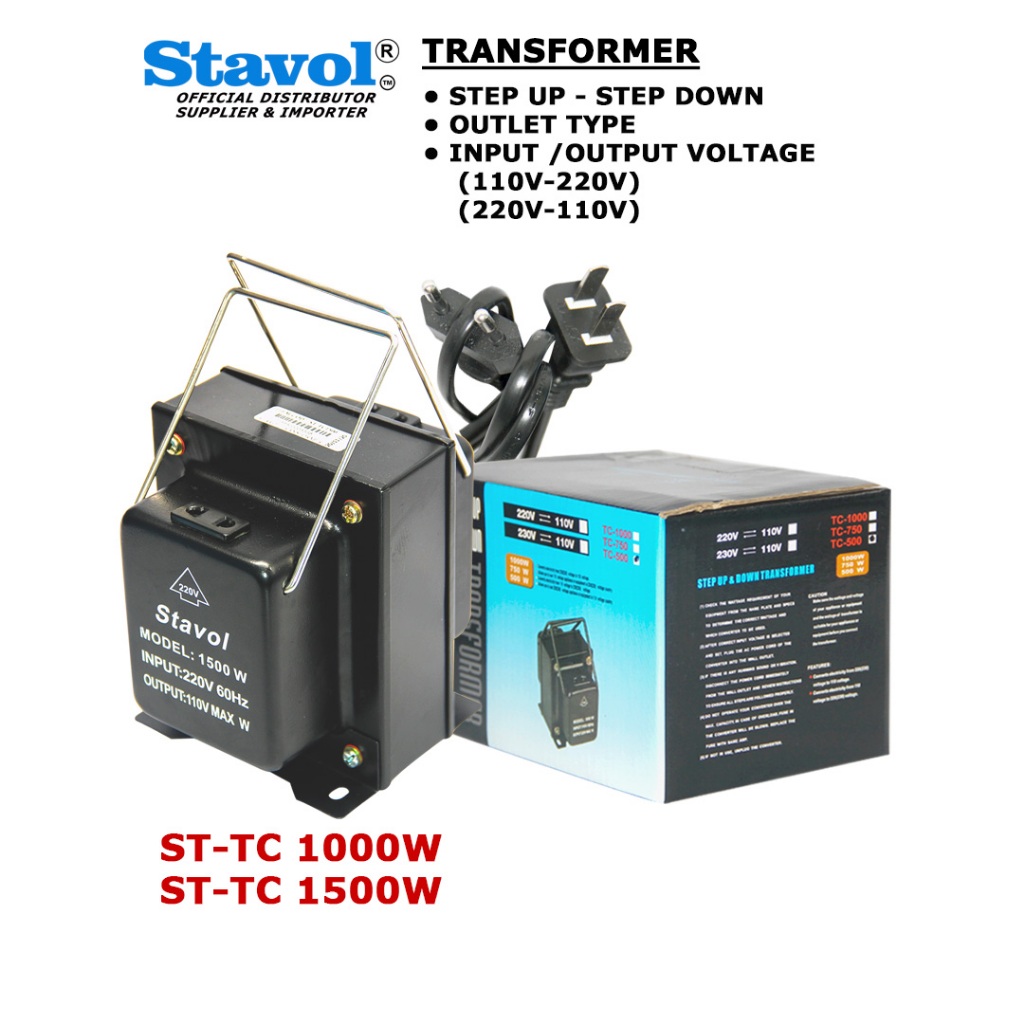 STAVOL Step-Up & Step-Down Transformers (Terminal Block - Fixed Type ...