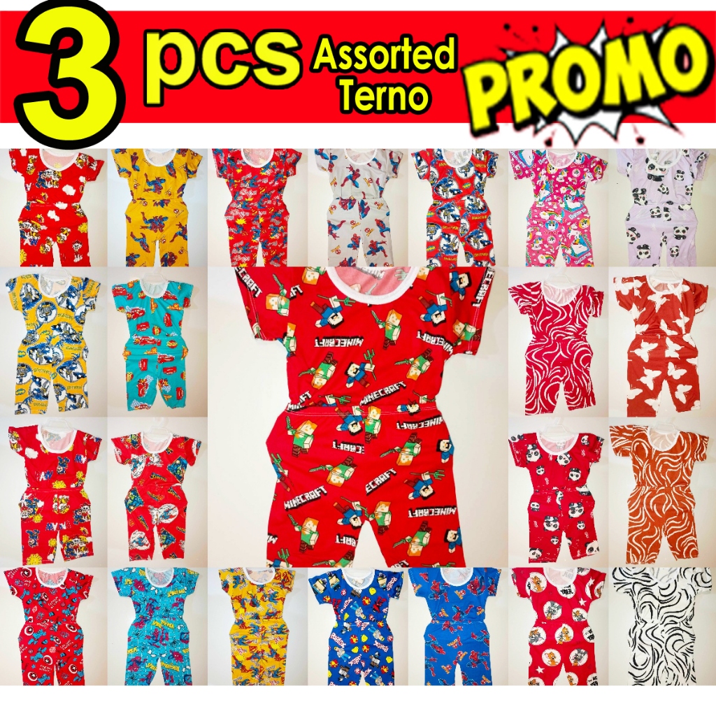 2025 3 pcs Terno Pajama for Boys and Girls Terno 3 mos up to 18 mos Fit ...