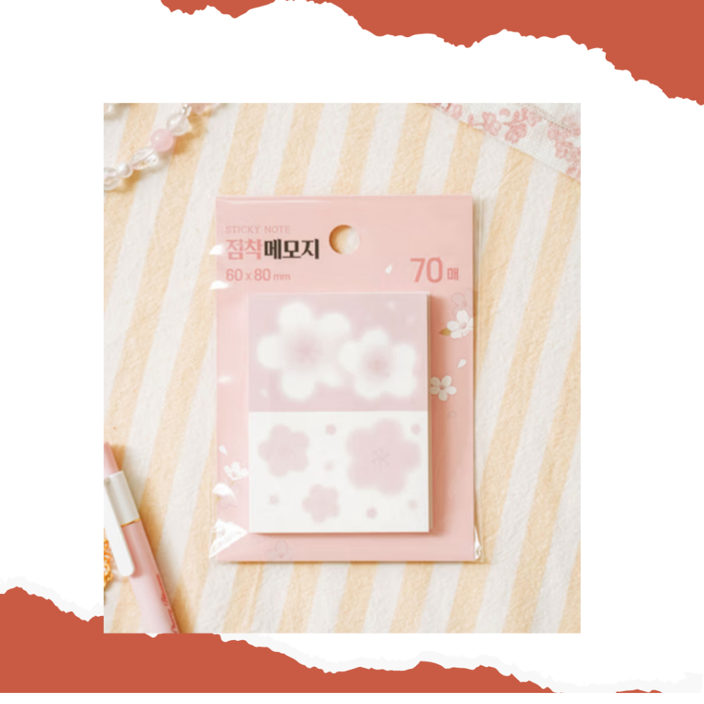 DAISO KOREA - Cherry Blossom Two Way Sticky Notes 70 Sheets | Shopee ...