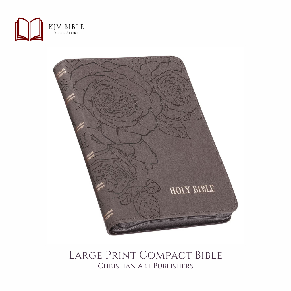 KJV249 | King James Version Large Print Compact Zippered Cobalt Gray ...