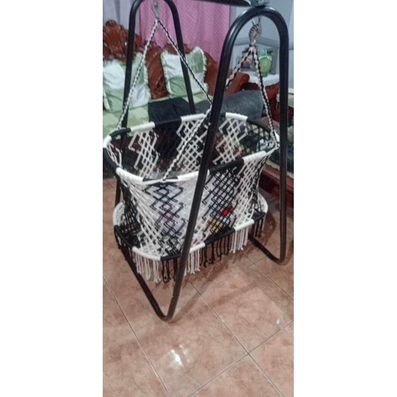 Duyan for baby Masinsin super pino with metal stand (SINGLE rattan ...