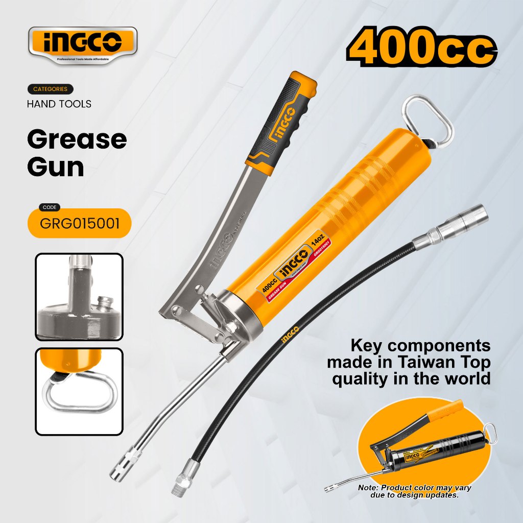 Ingco 400cc Heavy Duty Grease Gun Manual Lubricant Injector Applicator ...