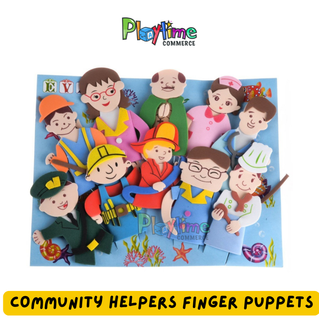 Finger Puppet Community Helpers Teacher Fireman Nurse Educational Toys ...