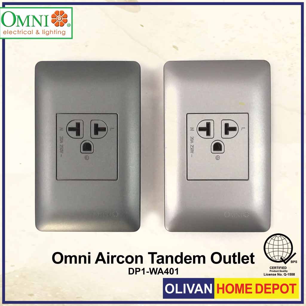 OMNI Aircon Tandem Outlet in Titanium / Graphite 20 Ampere DP1-WA401 ...