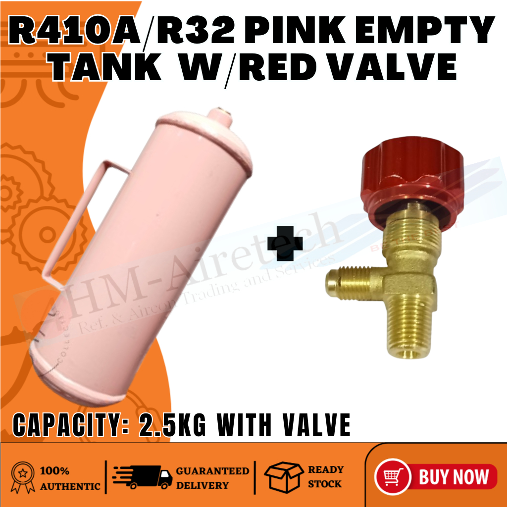 4HMC EMPTY TANK WITH/OUT VALVE RED/GOLD VALVE PINK FOR FREON 1.5KG/2 ...