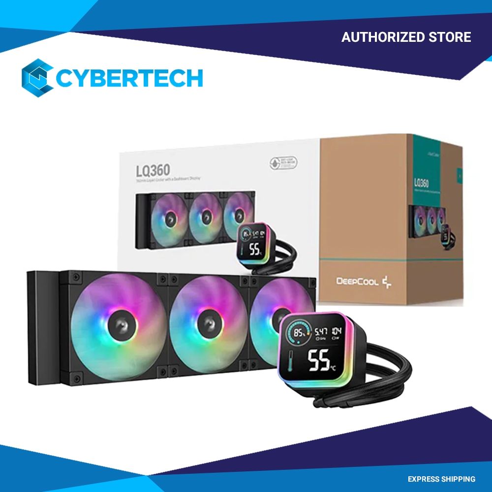DEEPCOOL LQ360 360mm Liquid Cooler with a Dashboard Display BLACK (R ...
